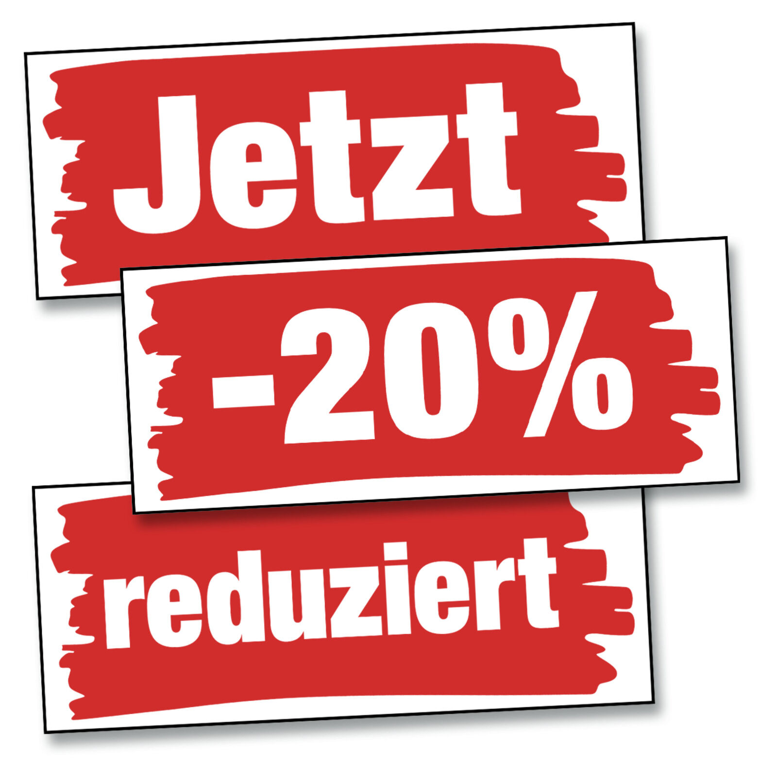 Ankleber Sortiment jetzt 20% reduziert 3-teilig 3x 50x20cm - Plakat ...